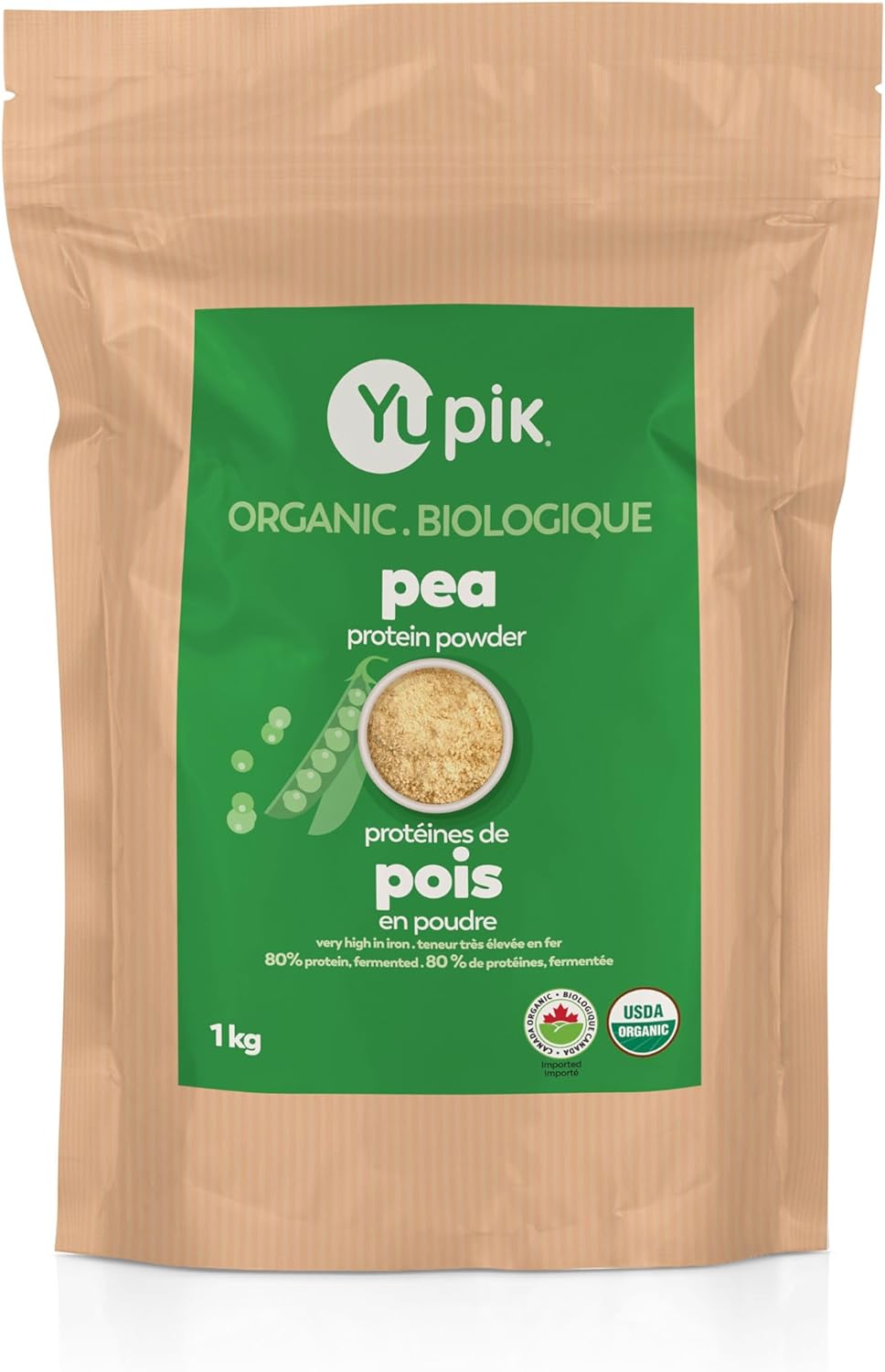 Yupik Organic Fermented Pea Protein Powder 80% Superfood, Non-GMO ...