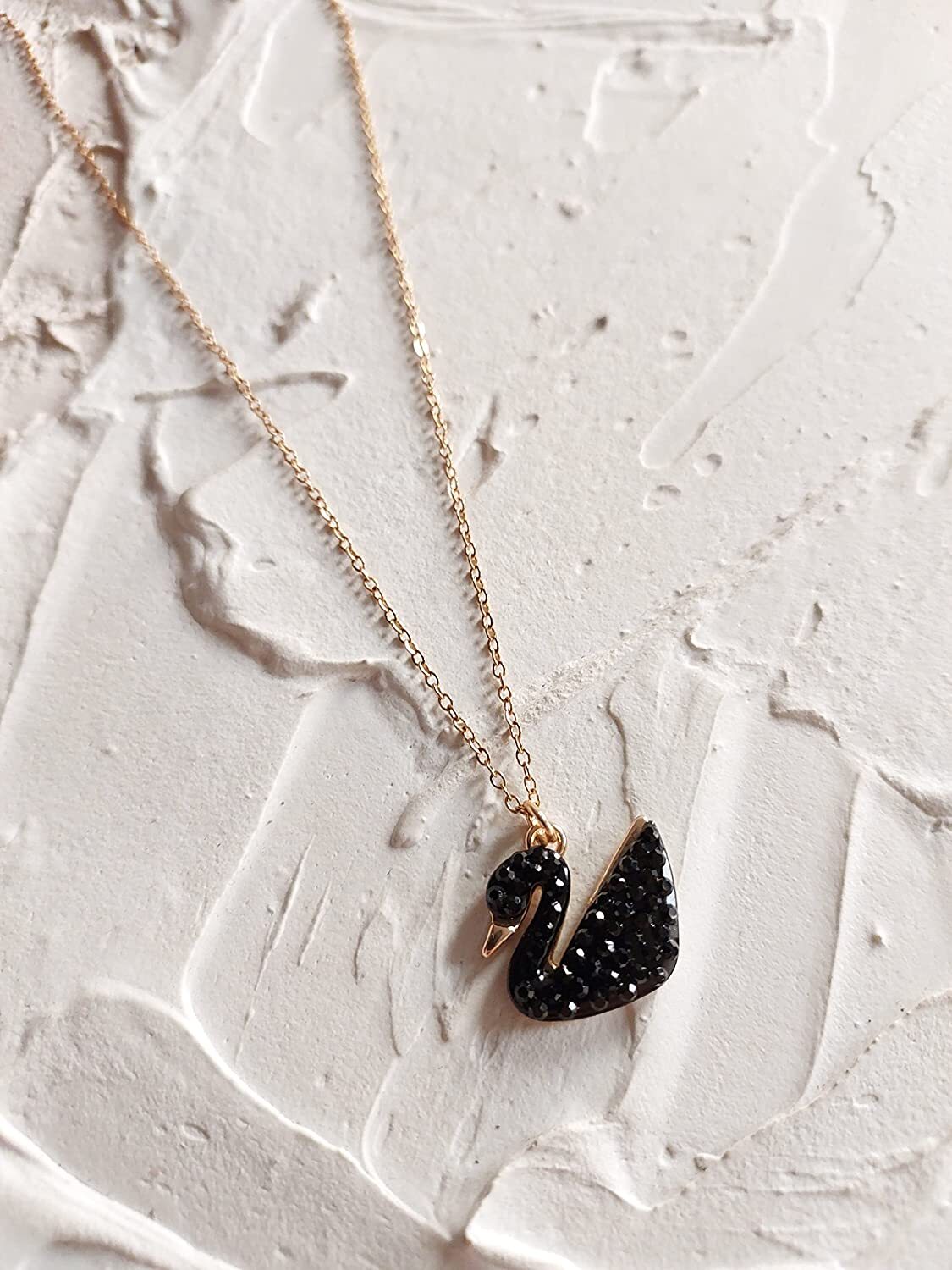 Gold Chain With Beautiful Black Swan Duck Necklace For Women - Gold ...