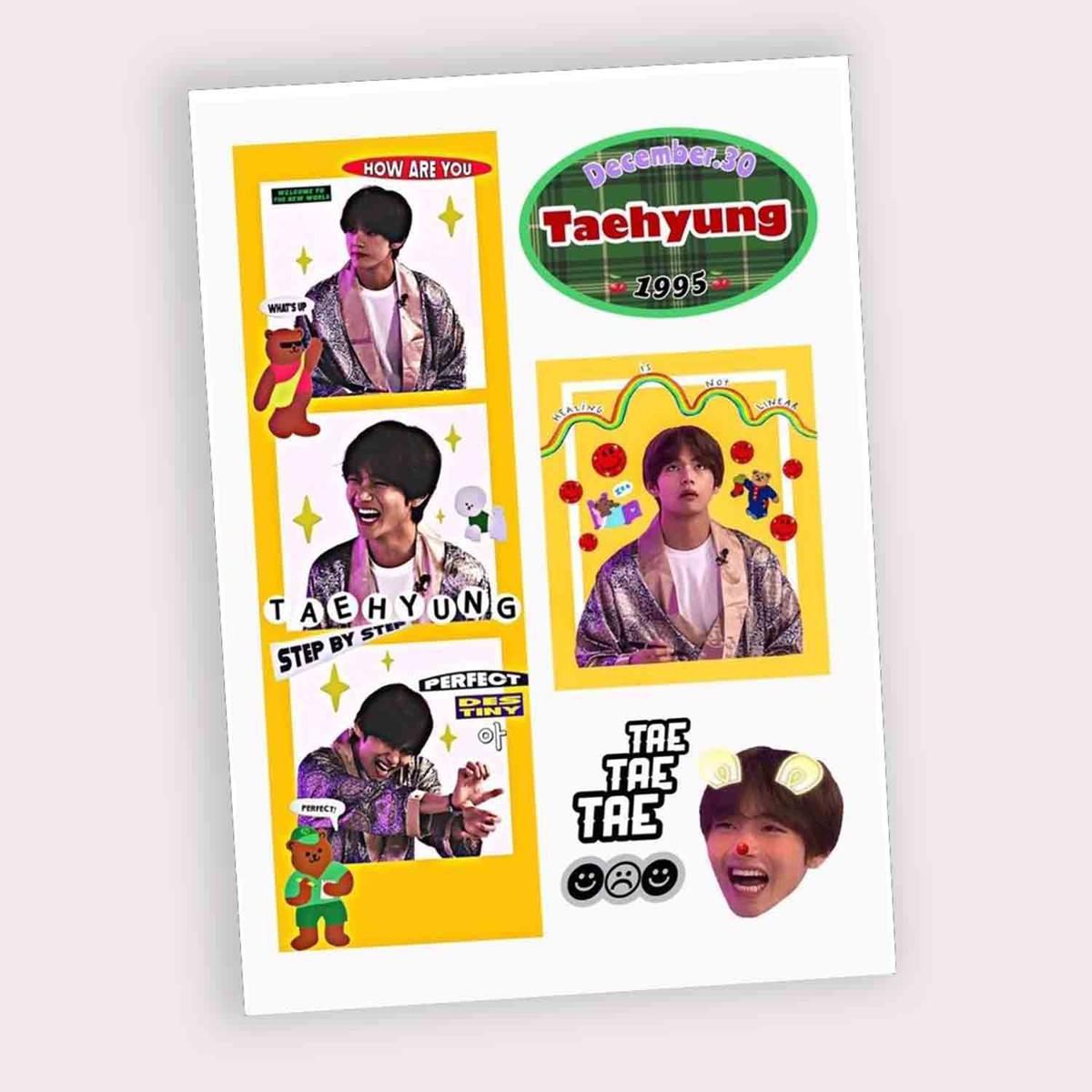 BTS V Sticker Sheet taehyung Fans Kpop Uncut | Daraz.pk