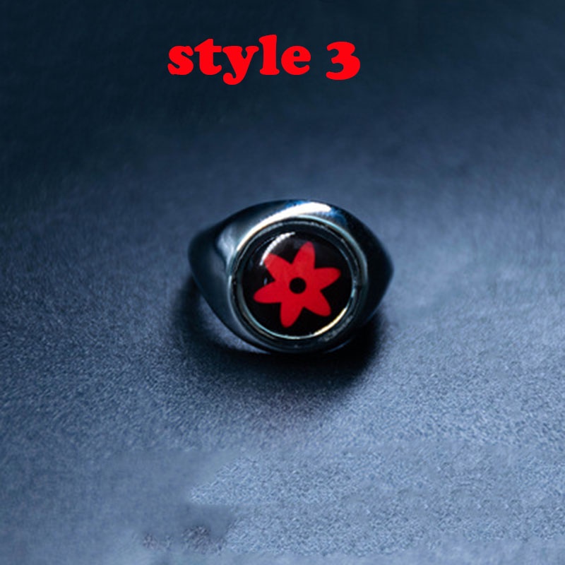 Anime Naruto Rings Akatsuki Sharingan Itachi Kakashi Adjustable Metal ...