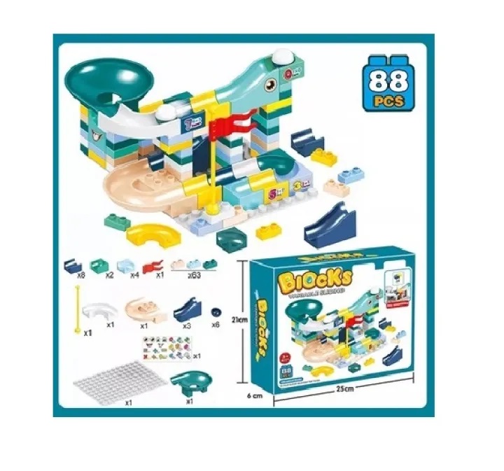 Marble Run Blocks Variable Sliding 88 pieces Race Track Lego | Daraz.pk