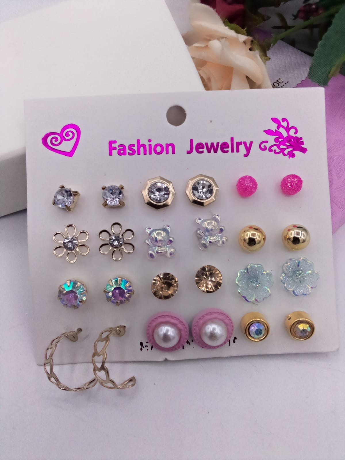 Pack Of 12 - Earrings Tops Fashion Women trendy stylish girls EarringE ...