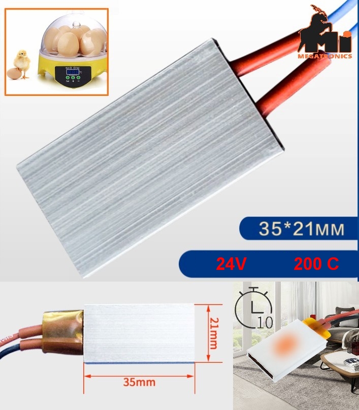 Ceramic 24V PTC 200c Heating Element heater Thermostat Insulated ...
