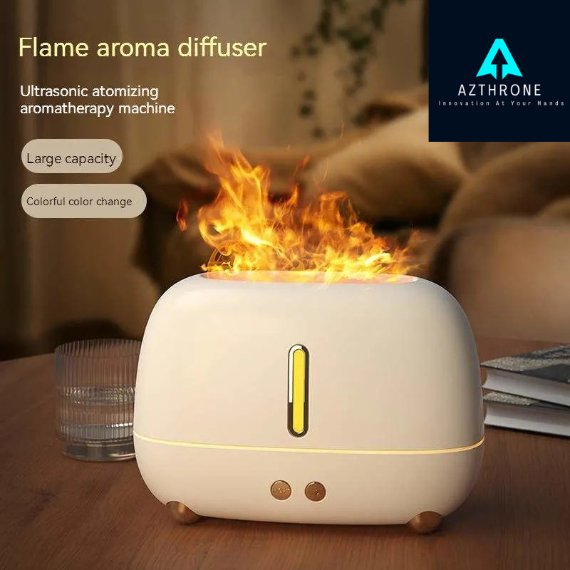 AZTHRONE New Simulation 3D Flame 7 Color Home Ultrasonic Cool Mist ...