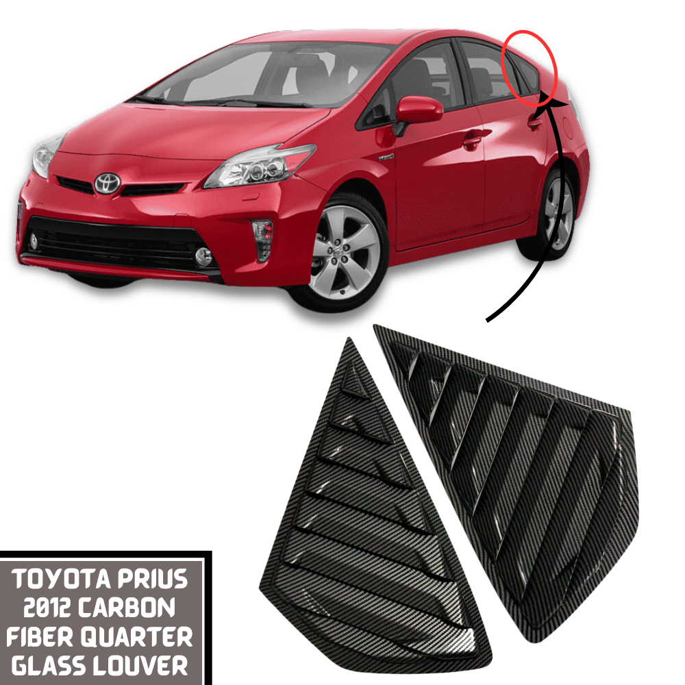 Toyota Prius Quarter Glass Louvers in Carbon Fiber Material Model 2012 ...
