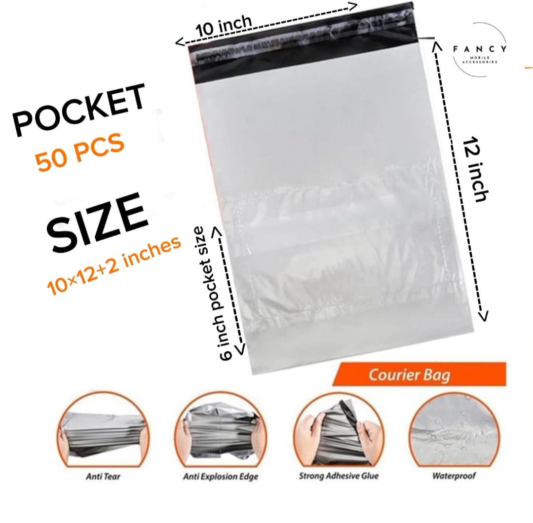 Medium Courier Flyer Bag with Pocket - Plain Flyer - (10x12 + 2 inch ...