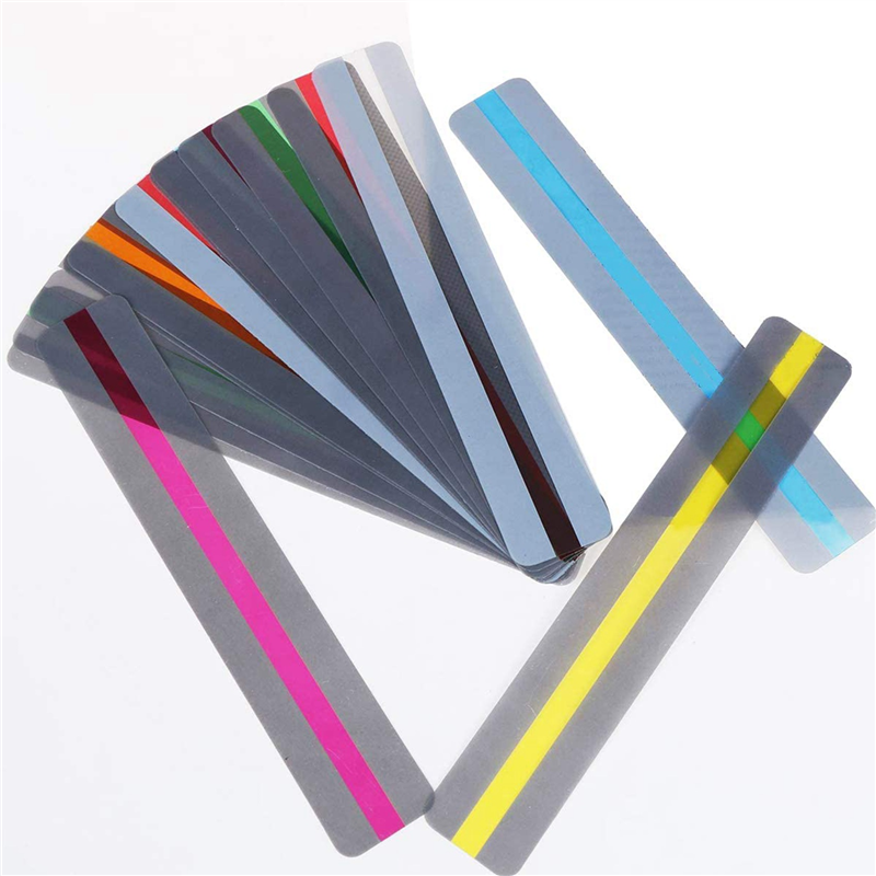 40 Pack Reading Guide Strips Colored Overlay Highlight Bookmarks ...