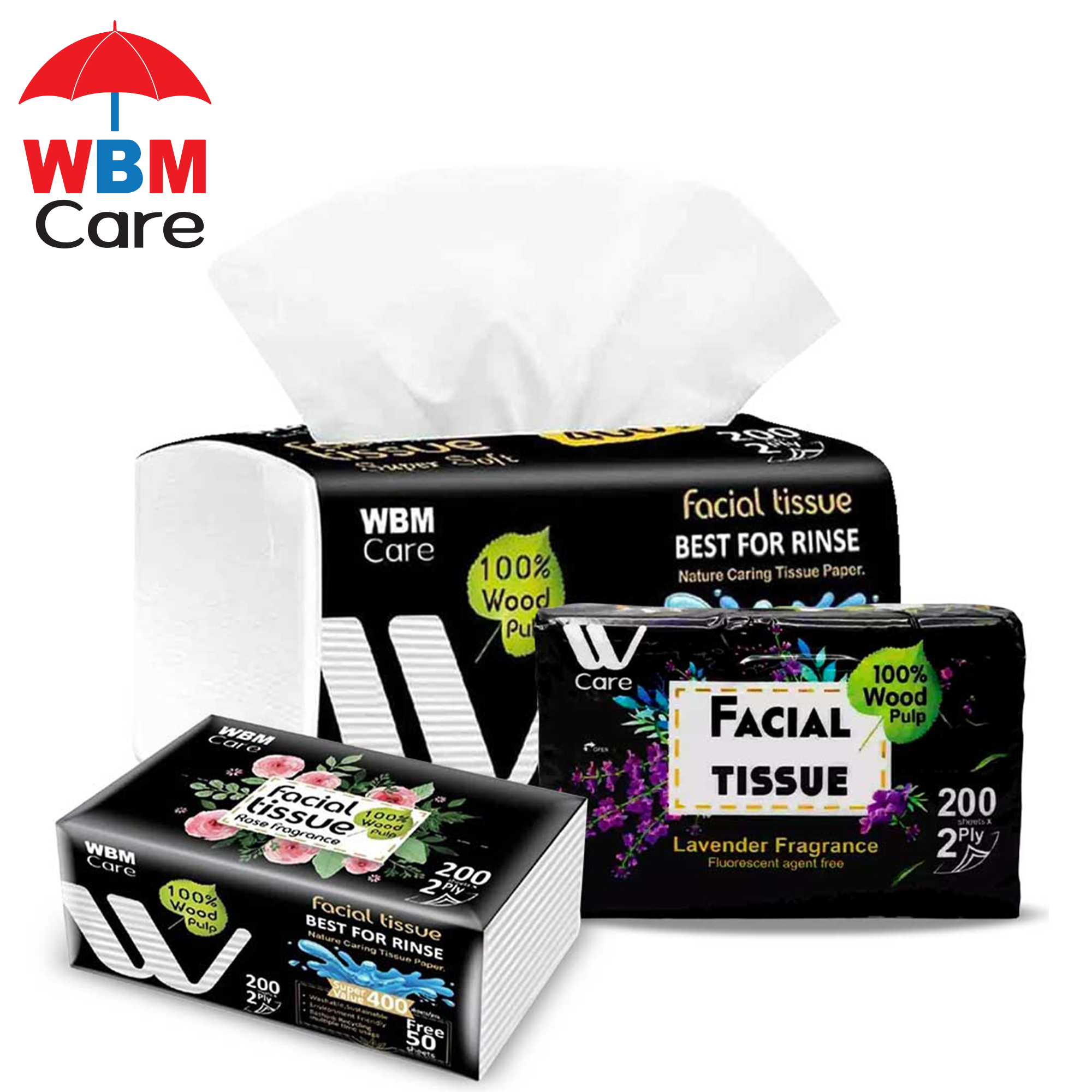 Pack of 3 WBM Care Floral & Fresh Tissue Bundle | Tissue Paper, Tissue ...