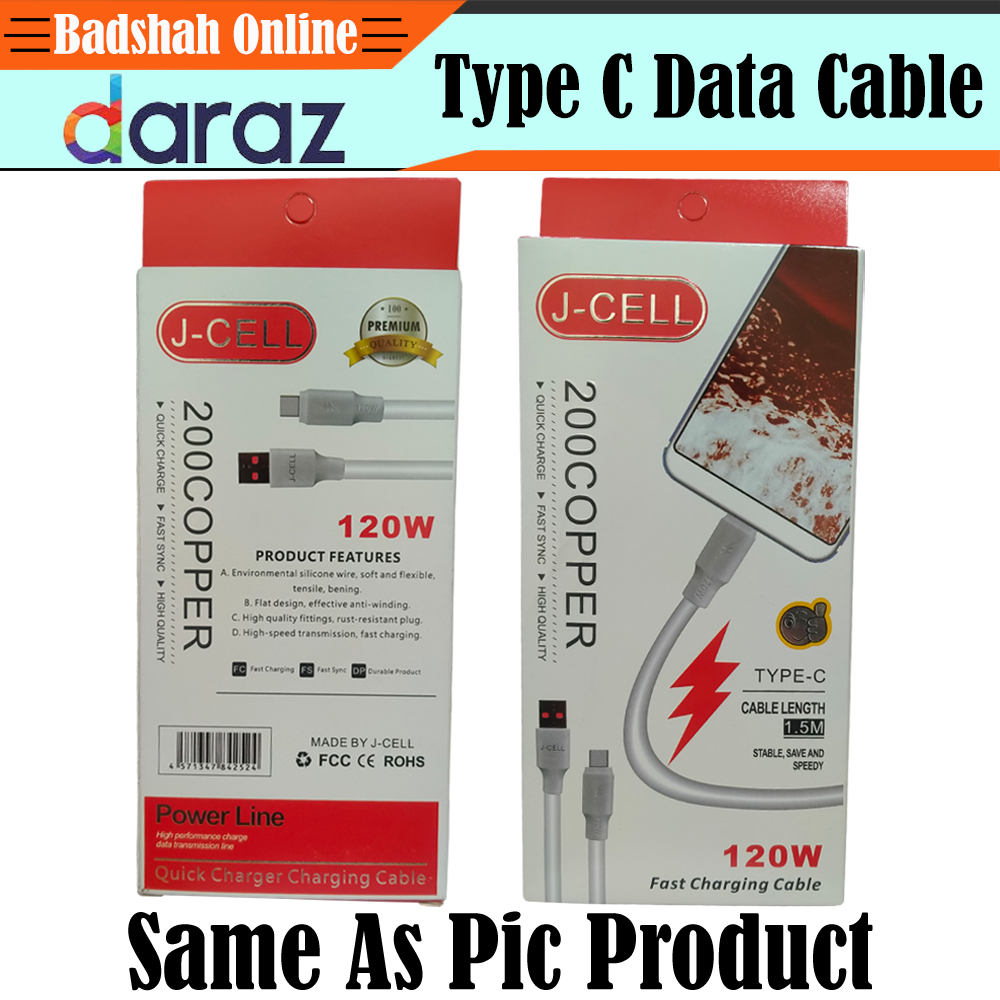 High Speed Type C USB Cable For Android Mobile Phones White Color ...