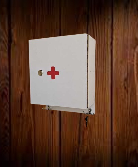 wall mounted wooden first aid box Security locker plus keys holder ...