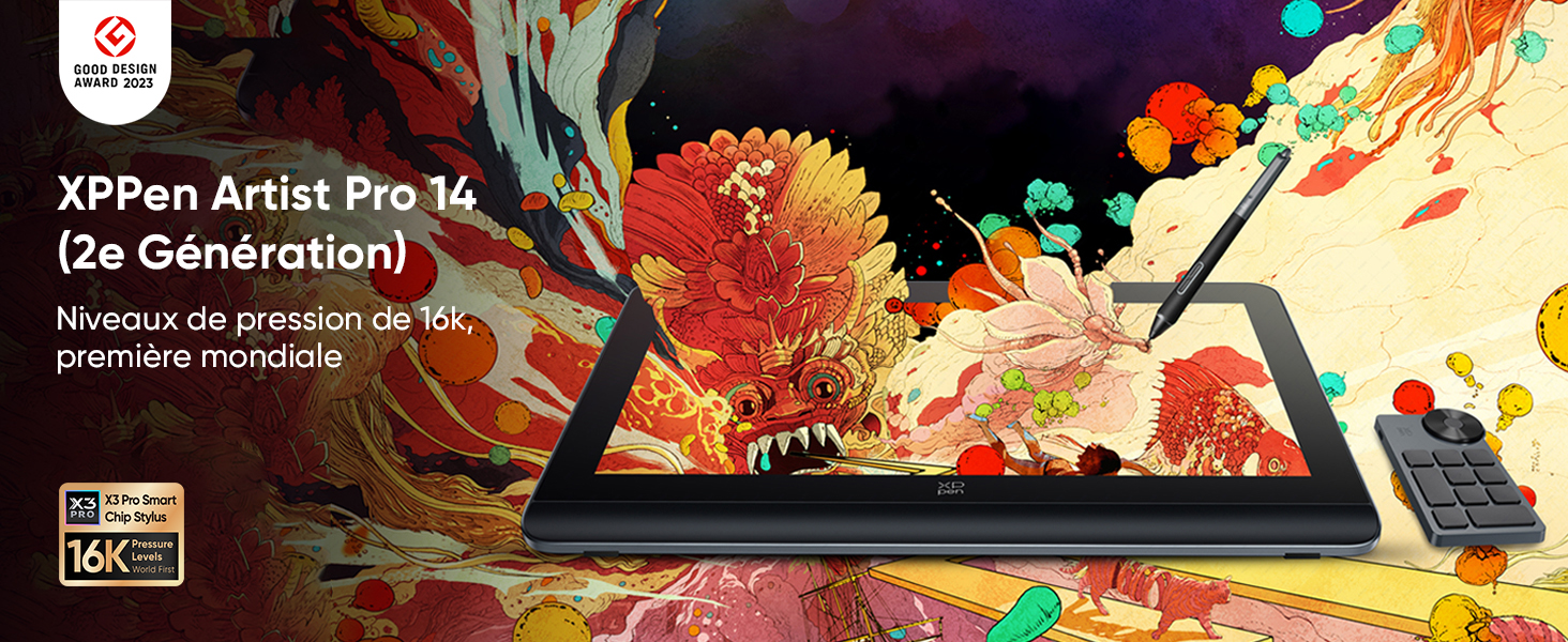 XPPen Artist Pro 14 Gen2 Drawing Tablet with Screen 14 inch Graphic Art ...