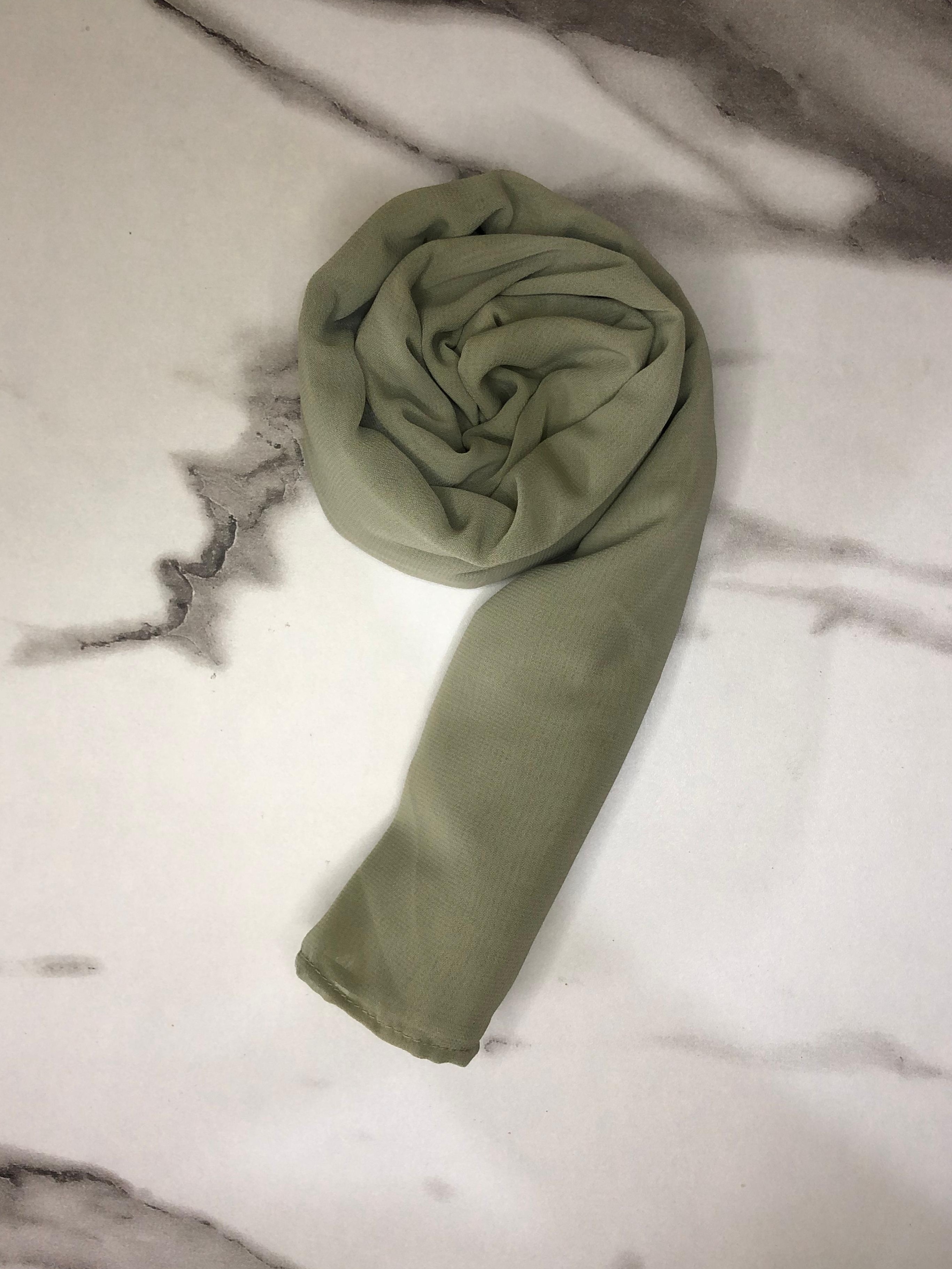 Chiffon Georgette Hijab Scarf for girls Easy to wear Double Loop Plain ...