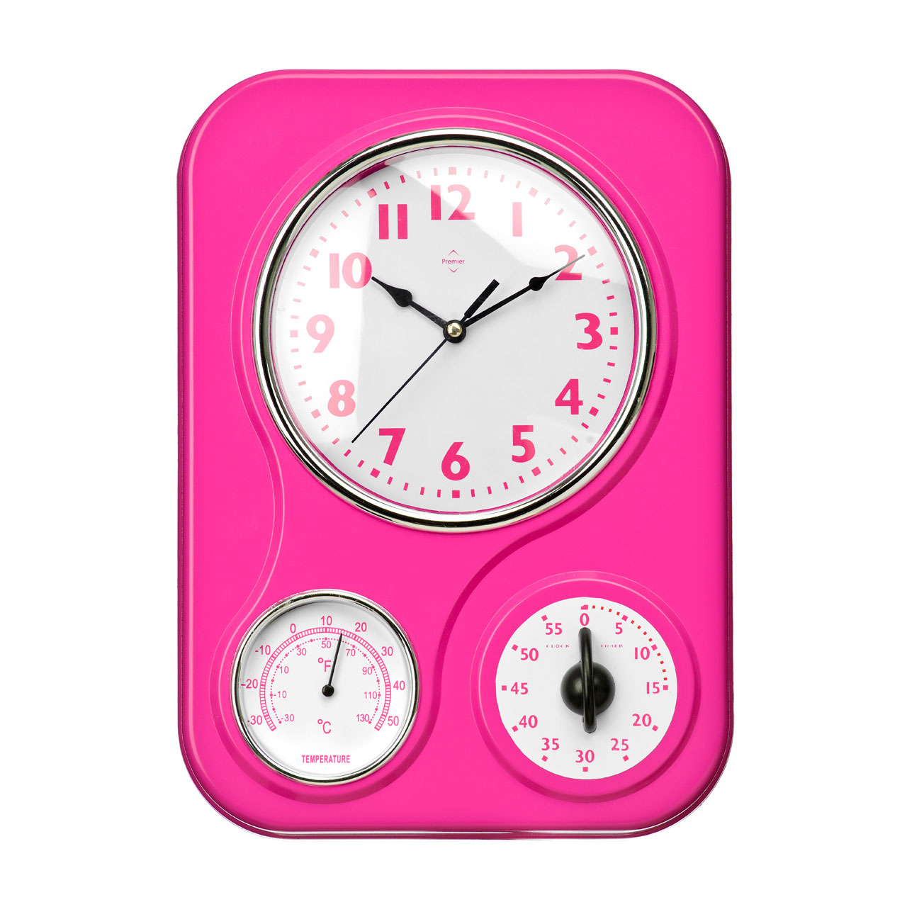 Hot Pink Timer/Temperature Display Wall Clock - Premier Home | Daraz.pk