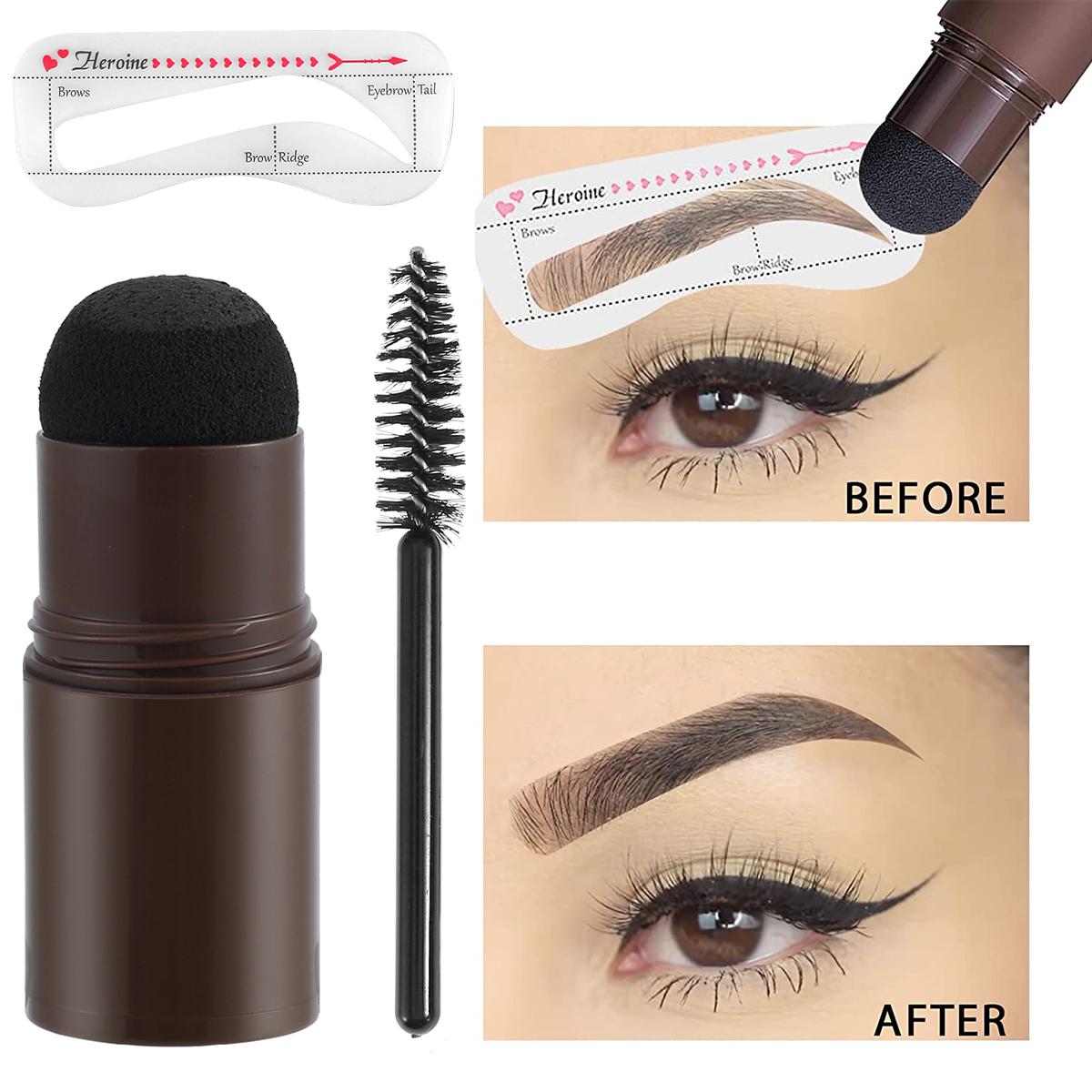 One Step Shaping Kit Eyebrow Stamp Set Professional Stick Hairline ...