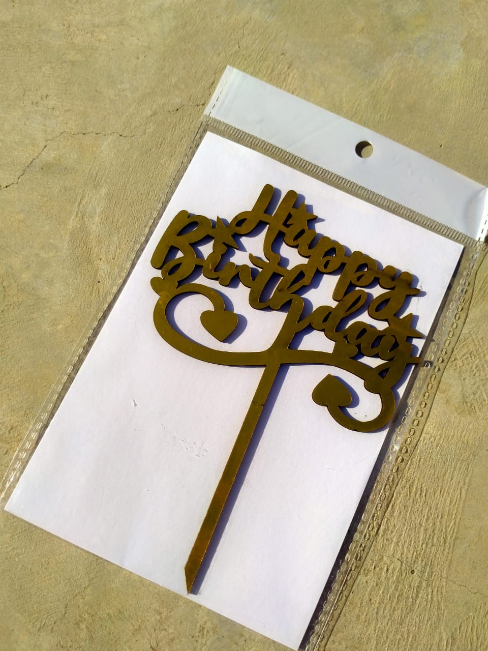 Happy Birthday Golden Cake topper (Pack of 1) | Daraz.pk