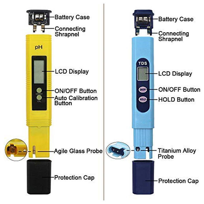 ph tester digital-1*TDS meter 1*PH meter 2*PH Calibration Packets 2 ...