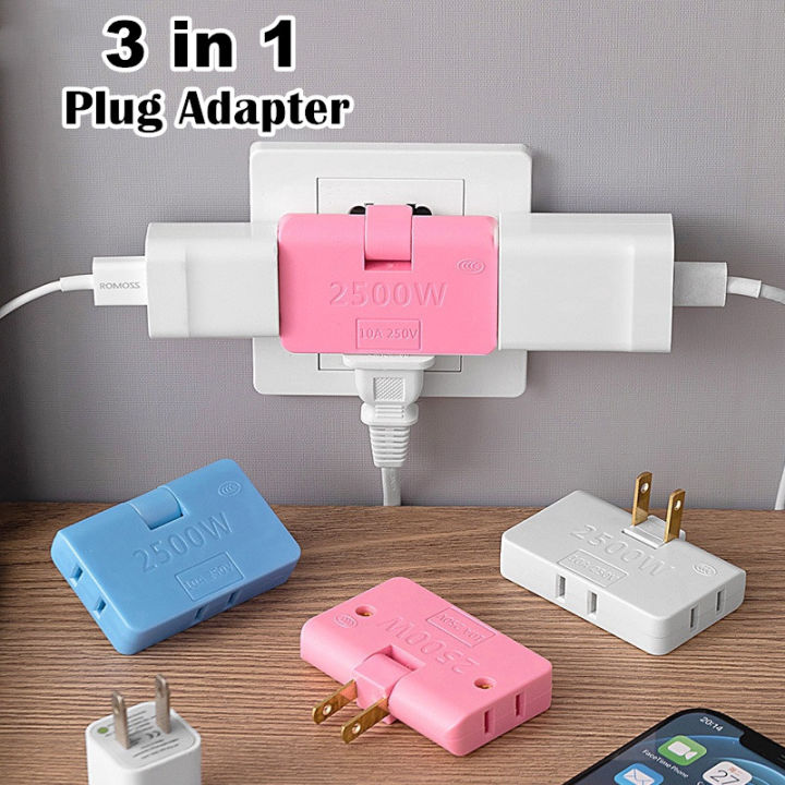 Rotating Wall Socket 3 In 1 Extension Power Adapter 180 Degree ...