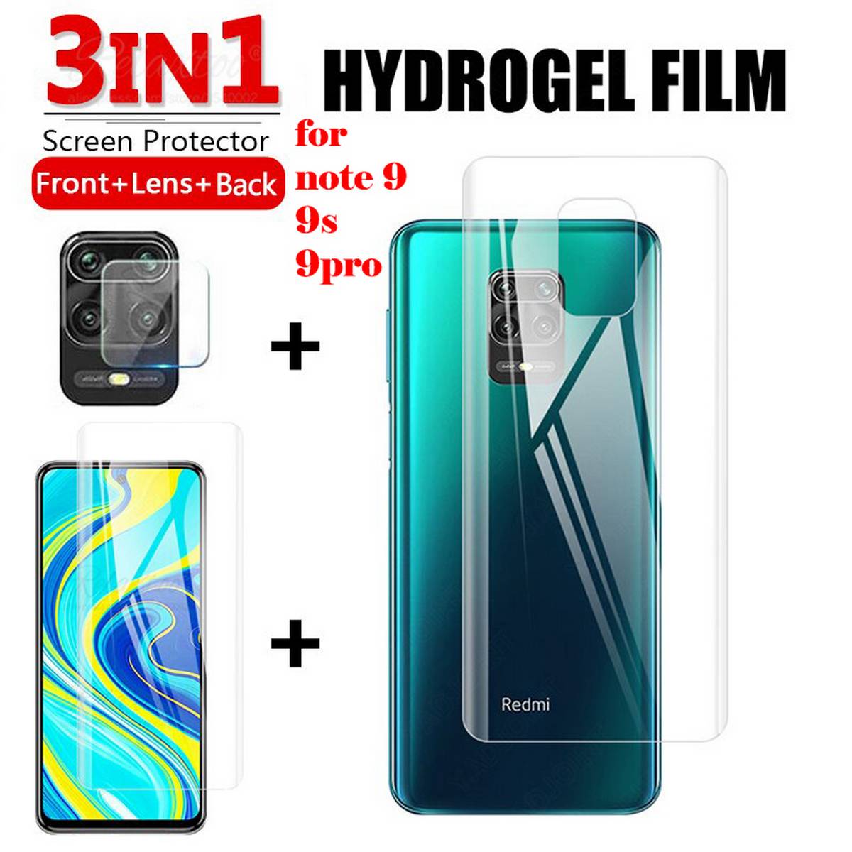 Redmi Note 9/9s/9pro Front and Back Hydrogel film jelly protector | Daraz.pk