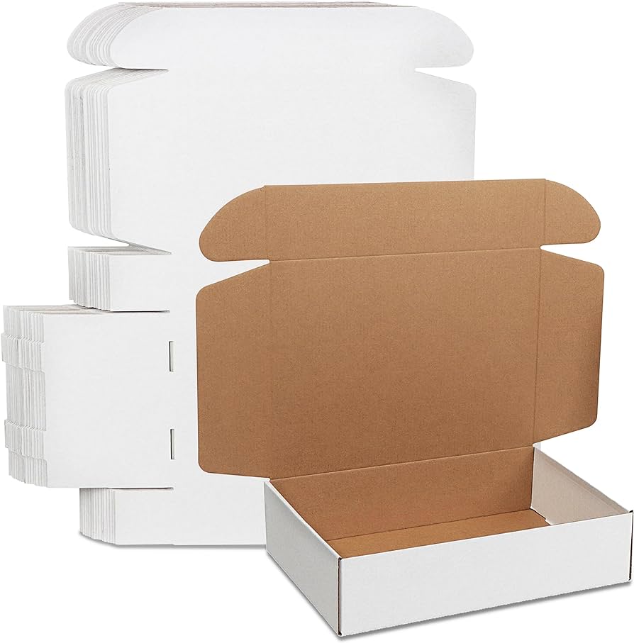 Shipping Boxes, White Corrugated Cardboard Packing Small Mailer Box for ...