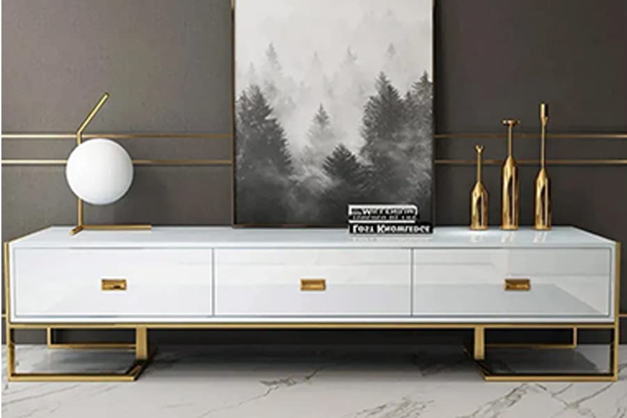 Wooden 3-Drawer TV Stand & Media Console - Rectangular Living Lounge ...