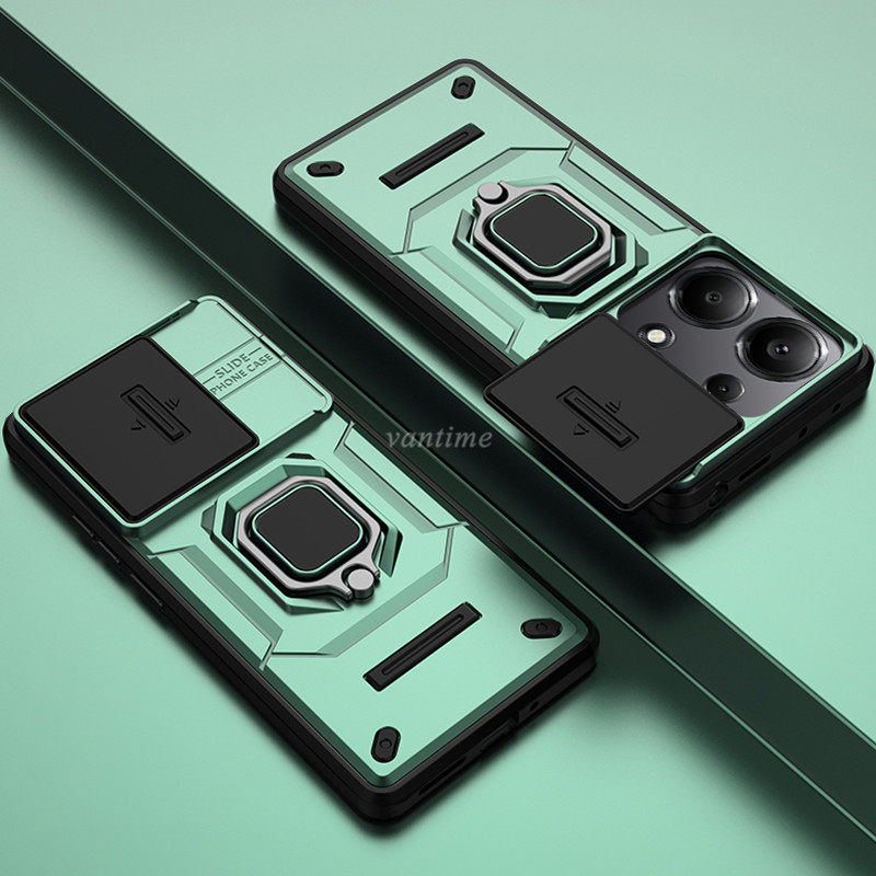 Vantime for Xiaomi Redmi Note 13 Pro 4G / Poco M6 Pro 4G Hard Case Sliding Lens Protect Magnetic ...