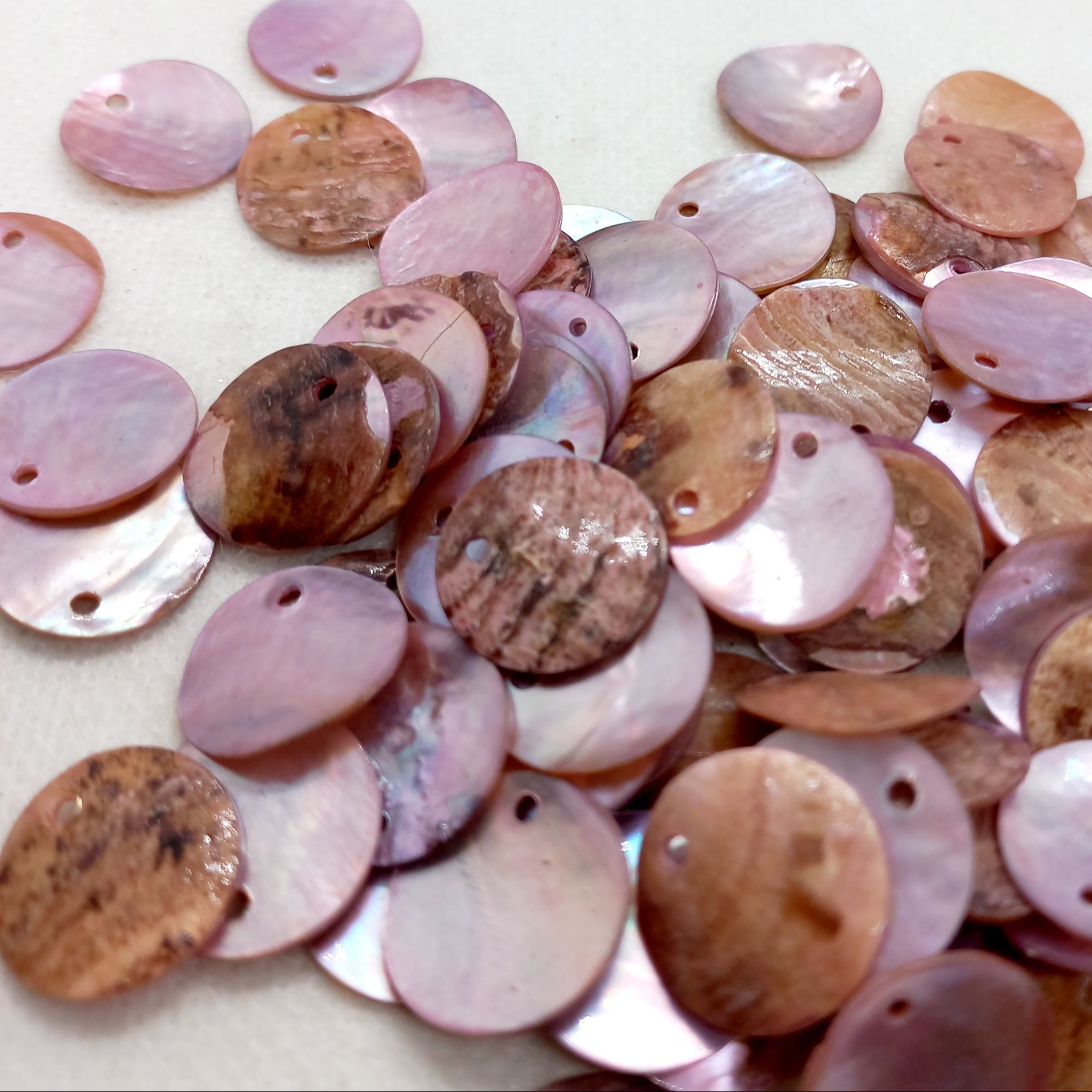 Pack of 25pcs, Round Shell Coin Texture Charms, DIY Customize Craft ...