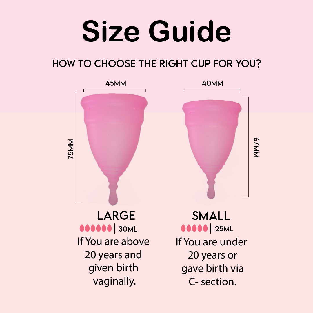 Menstrual Cup Pink and White Color Large & Small for women best quality ...