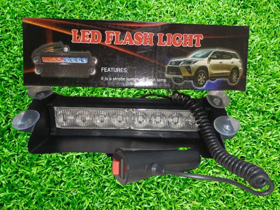 8 LED Dashboard Visor Emergency Strobe Flasher Universal Running Flash ...
