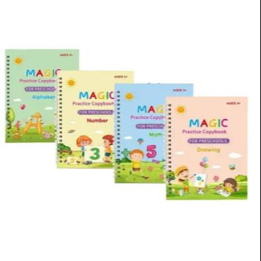 Magic Practice Copybook Set 4 Books, Magic Pen & 10 Ink Refills ...