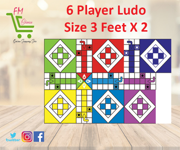 Customized 6 Playes Ludo Game 3 Feet X 2 Feet | Daraz.pk