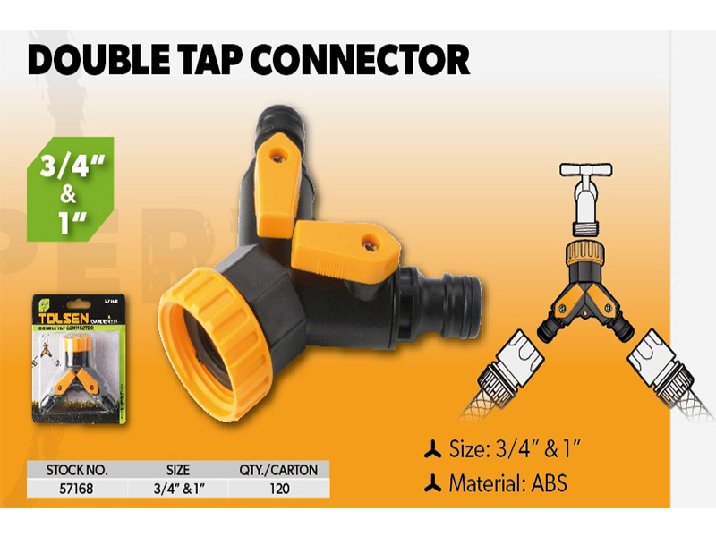 Tolsen Double Tap Connector Two Way Y-Switch Coupling with Swivels 3/4 ...