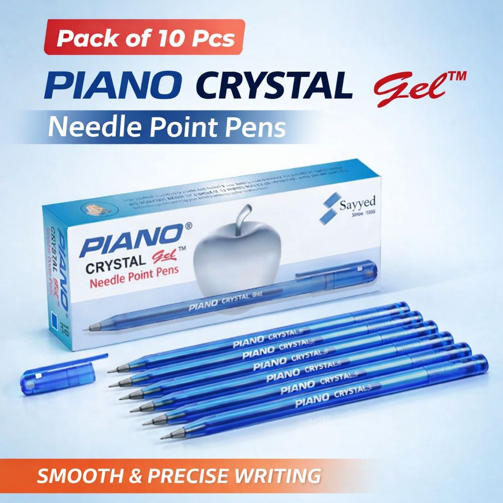 PIANO Crystal Gel Pen Special Needle Point Tip - Pack of 10 Gel Pen ...