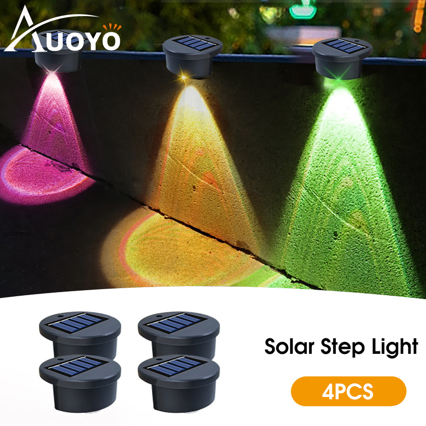 Auoyo 4pcs LED Solar Light Outdoor Decorative Lighting Waterproof ...