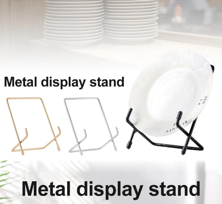 1pc Metal Plate Display Stand Decorative Plate Stand Picture Frame ...