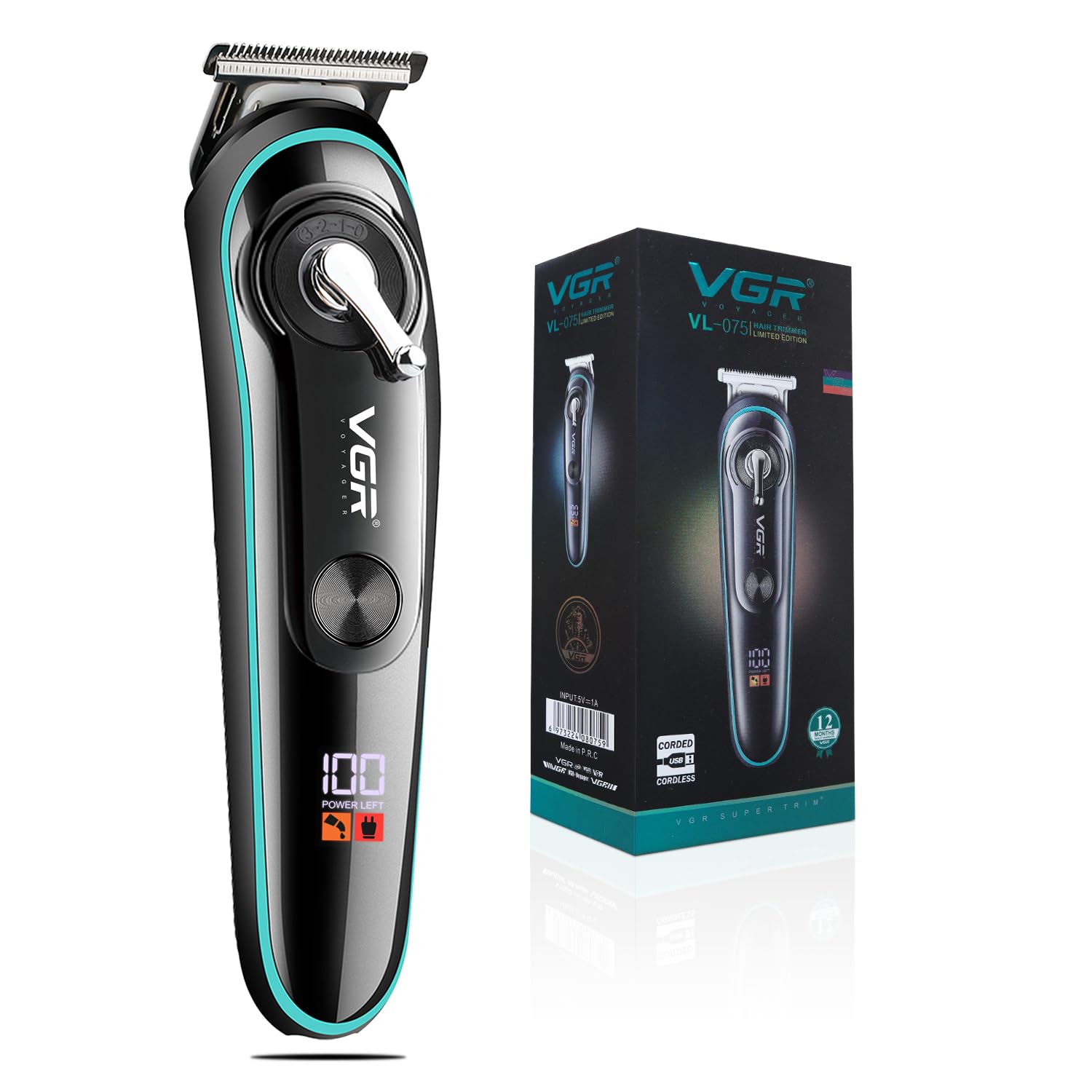 VGR V-075 Limited Edition Professional Hair Trimmer with LED Display, 4 ...
