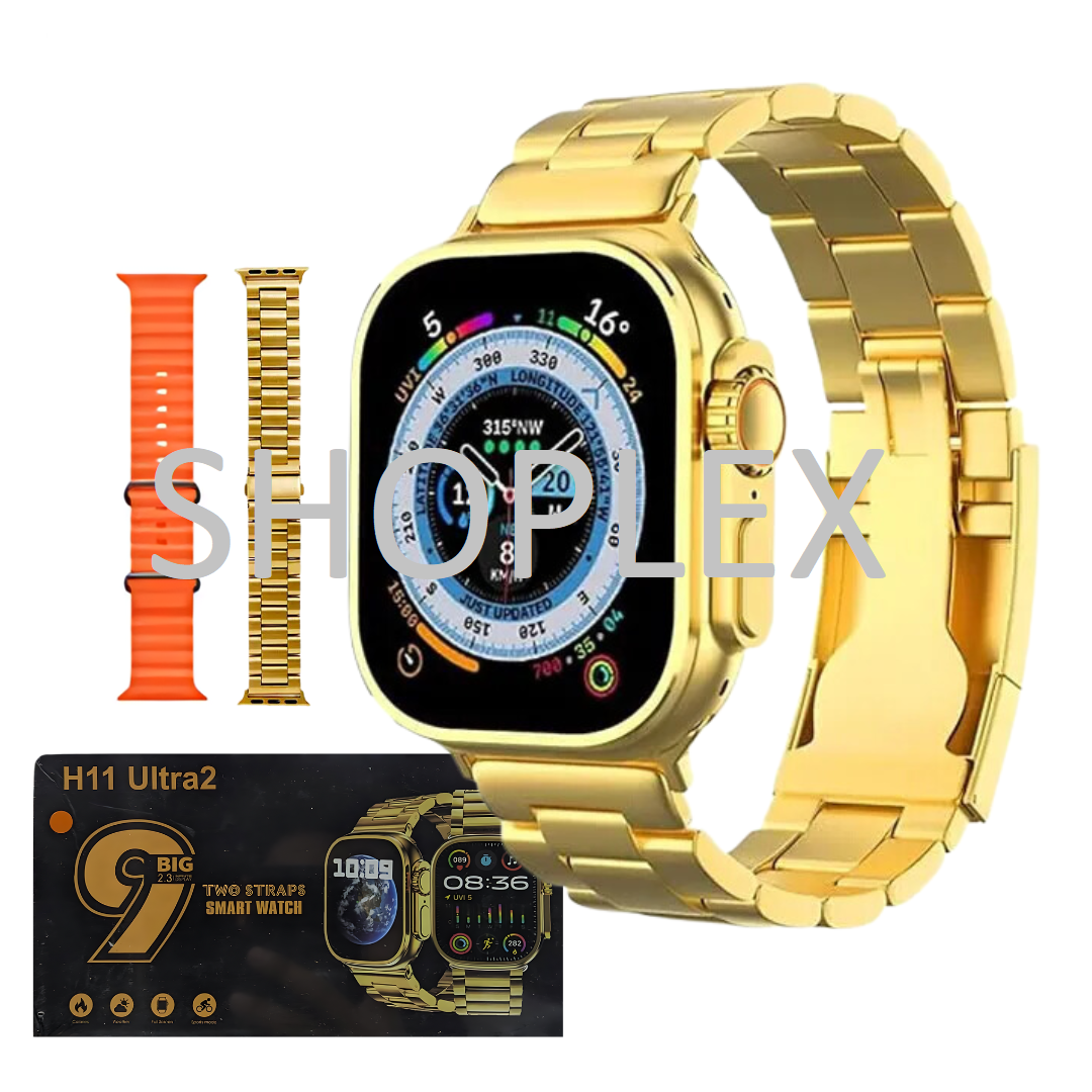 H11 Ultra 2 Smart Watch | 2.30" Big HD Display | Two Strap ( Stainless ...