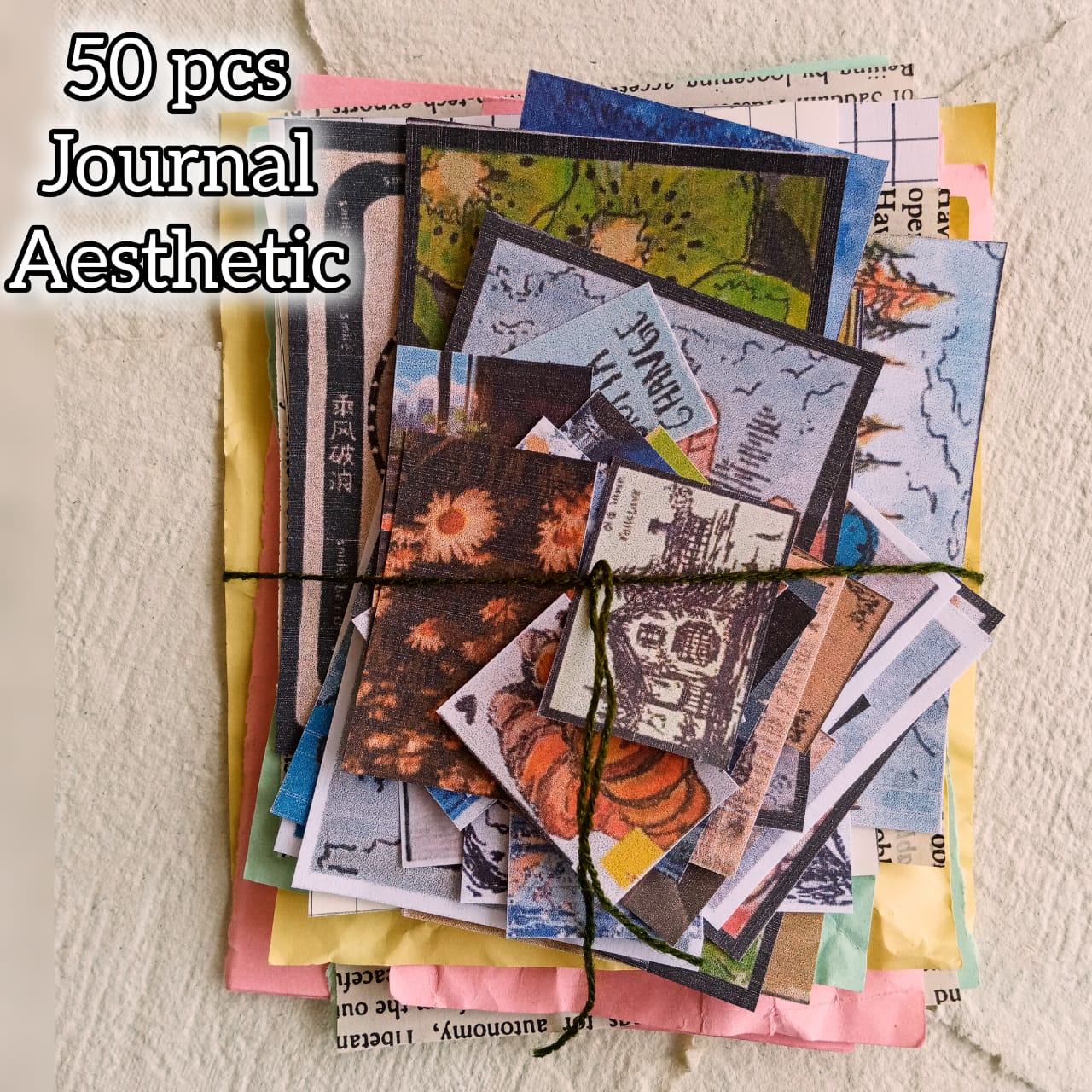 50 Random Hand Made Aesthetic Pcs Notebook Supplies For Journal With ...