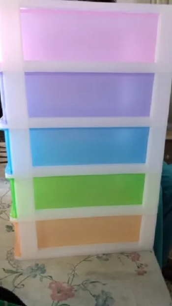 Layered Plastic Storage Box - 5 Drawers Storage Rack - 23 inch High ...