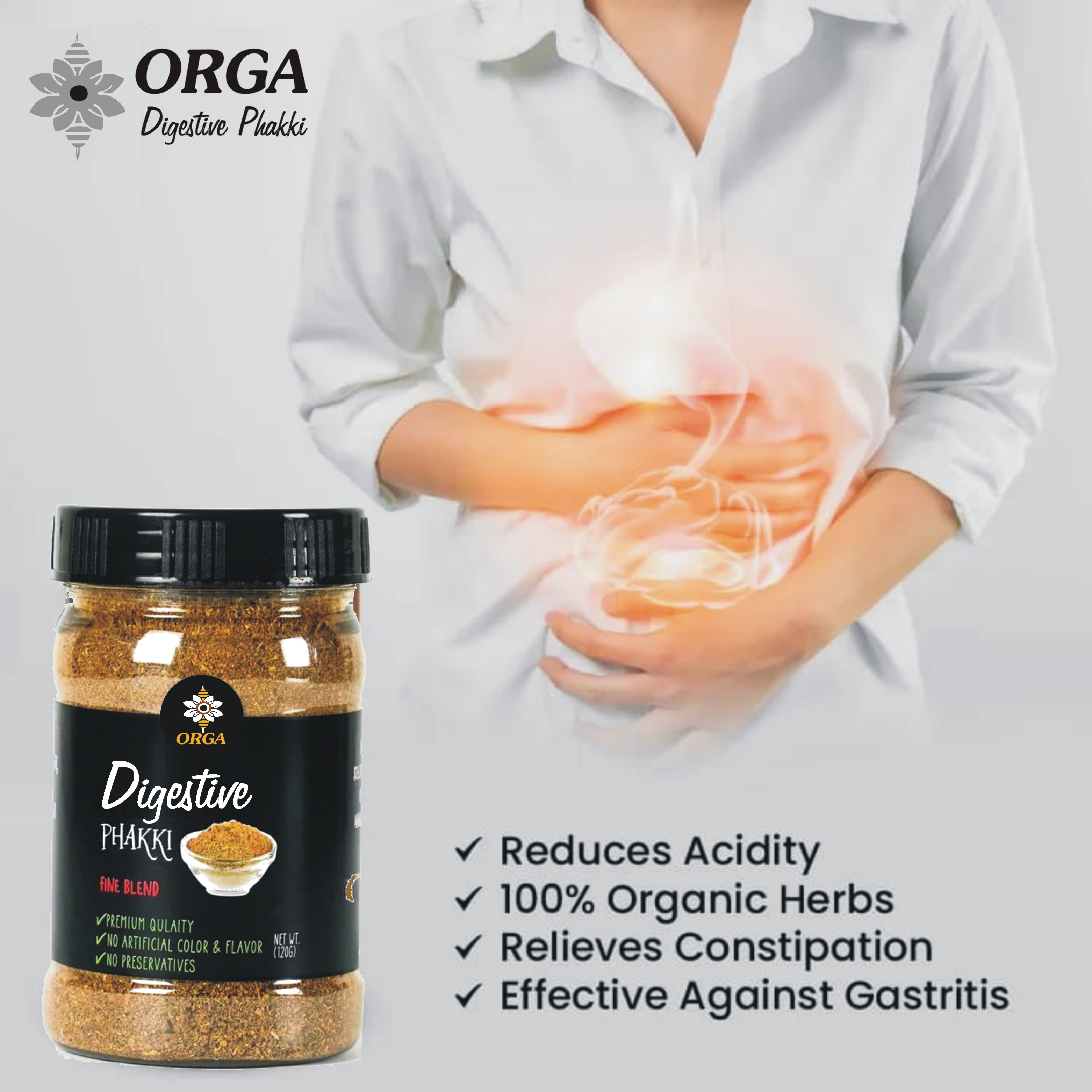 Orga Digestive | Natural Laxative Powder Phaki | Herbal Phaki 200mg ...
