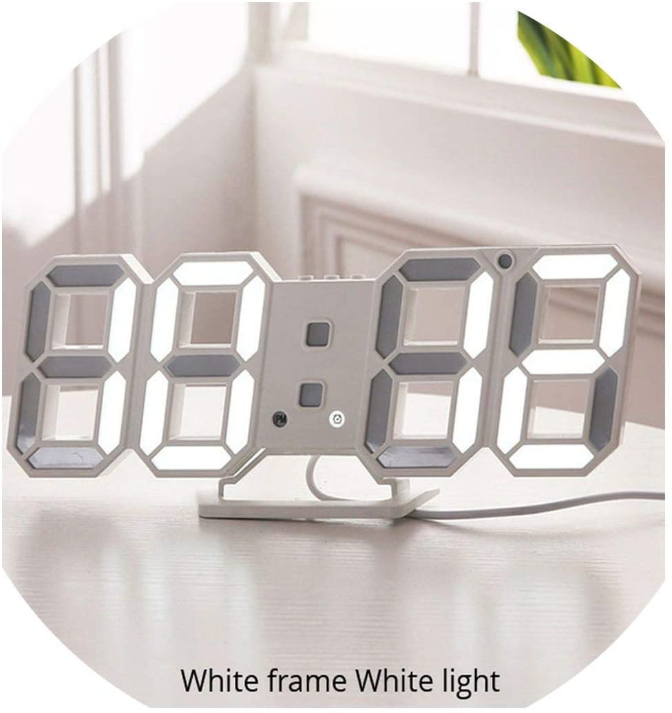 3D Led Wall Clock Modern Design Digital Table Clock Alarm Nightlight Watch for Living Room ...