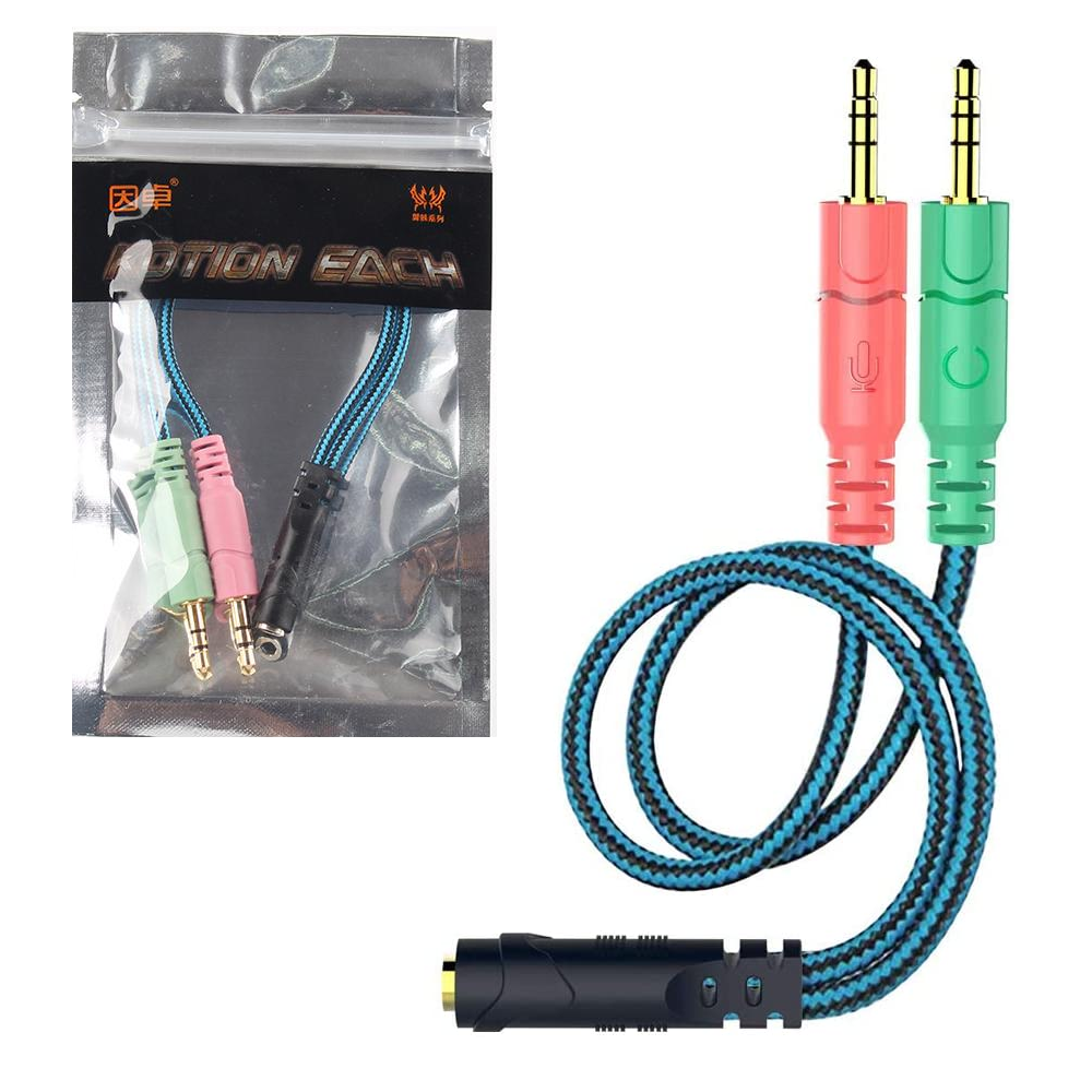 Original Headset Adapter 3.5mm Jack Headphone Splitter with Mic and ...