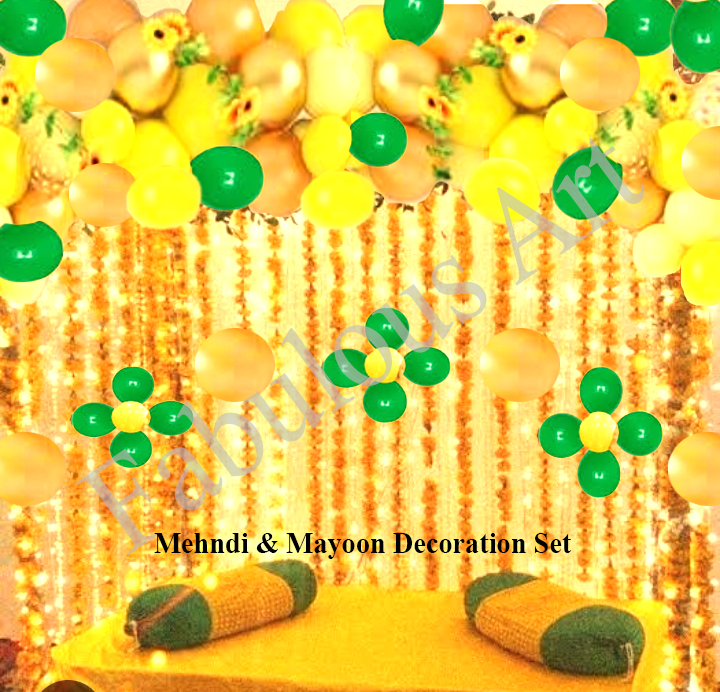 Mehndi / Mayon Balloon Decoration Set | Mayoon Balloon Decoration ...