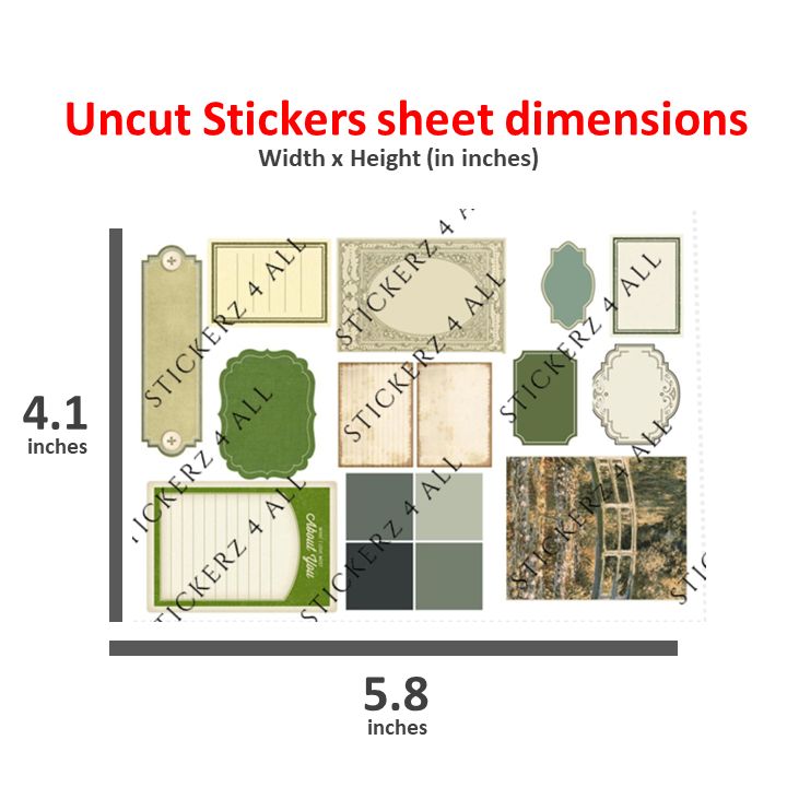 4 uncut JOURNALLING VINTAGE sticker sheets A6 size aesthetic journal ...
