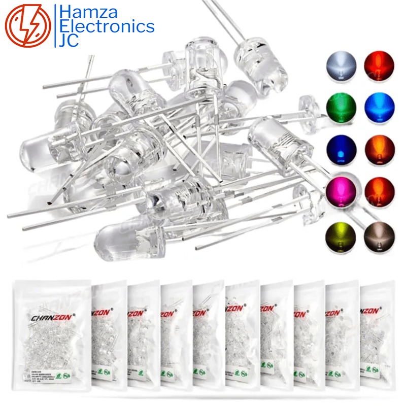 50/100 pcs 5mm LED Diode Kit Light Emitting Warm White Red Blue Green ...