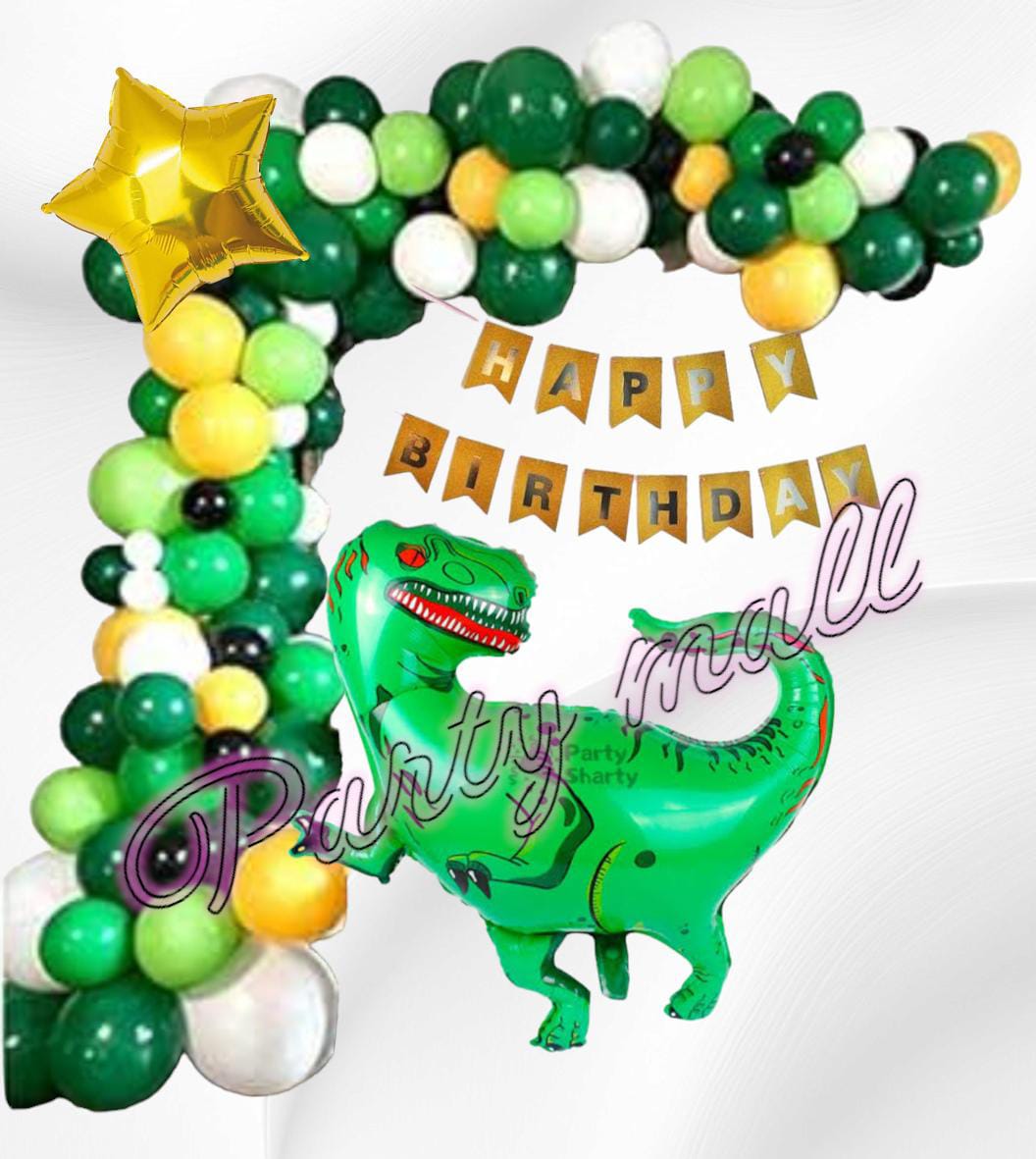 54 PCS GREEN DAINO BALLOON THEME SET FOR BOYS BIRTHDAY PARTY ...