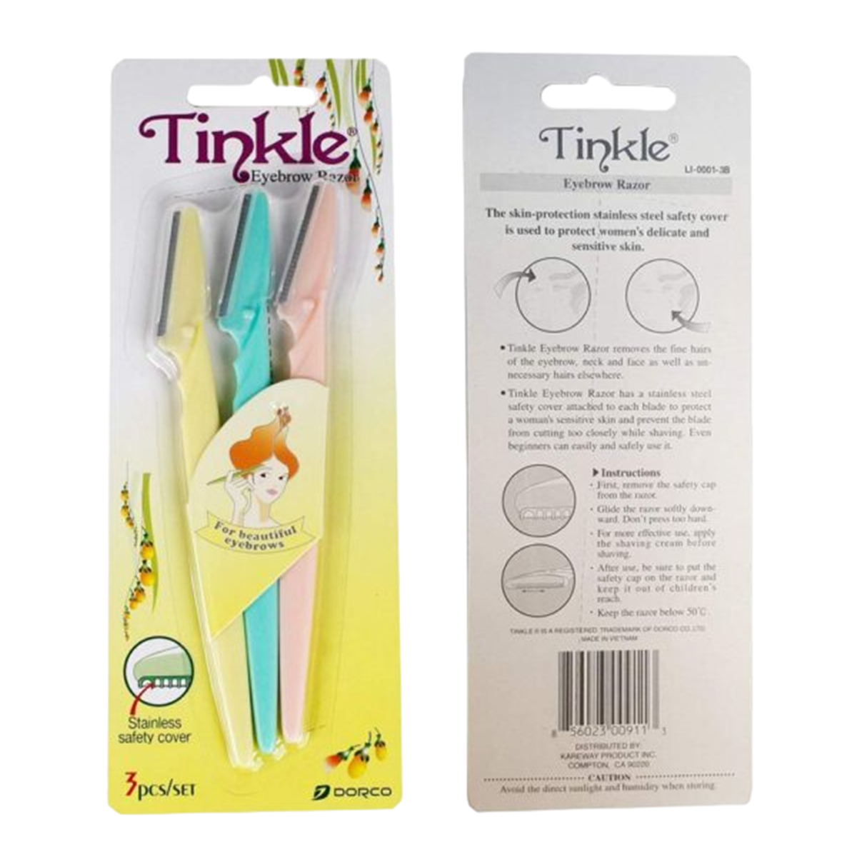Pack Of 3 - Tinkle Eyebrow Razor Easily Remove Hair For Women | Daraz.pk