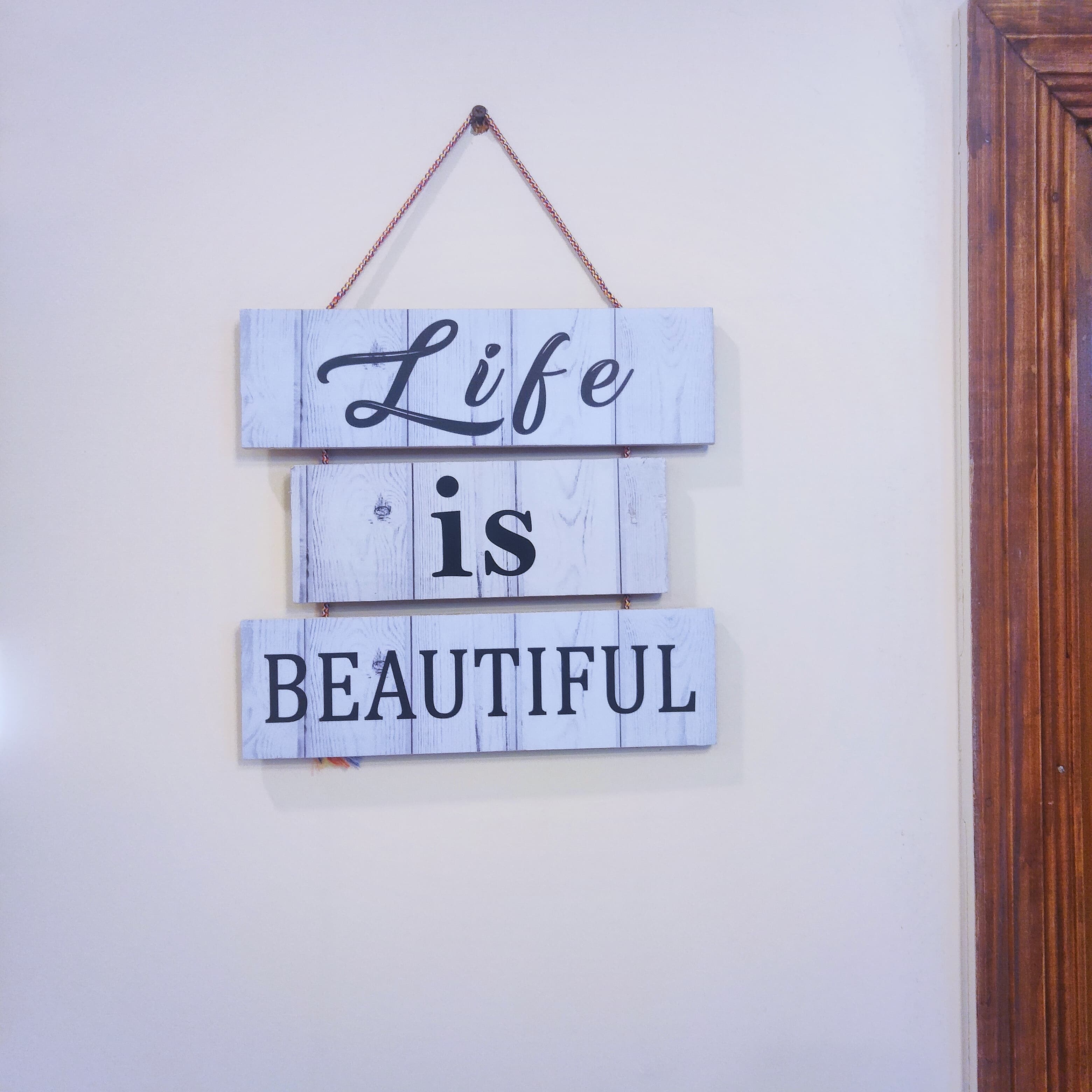 3 Steps Wooden Quotation Wall Hanging, Wall Decor Hangging for Office ...