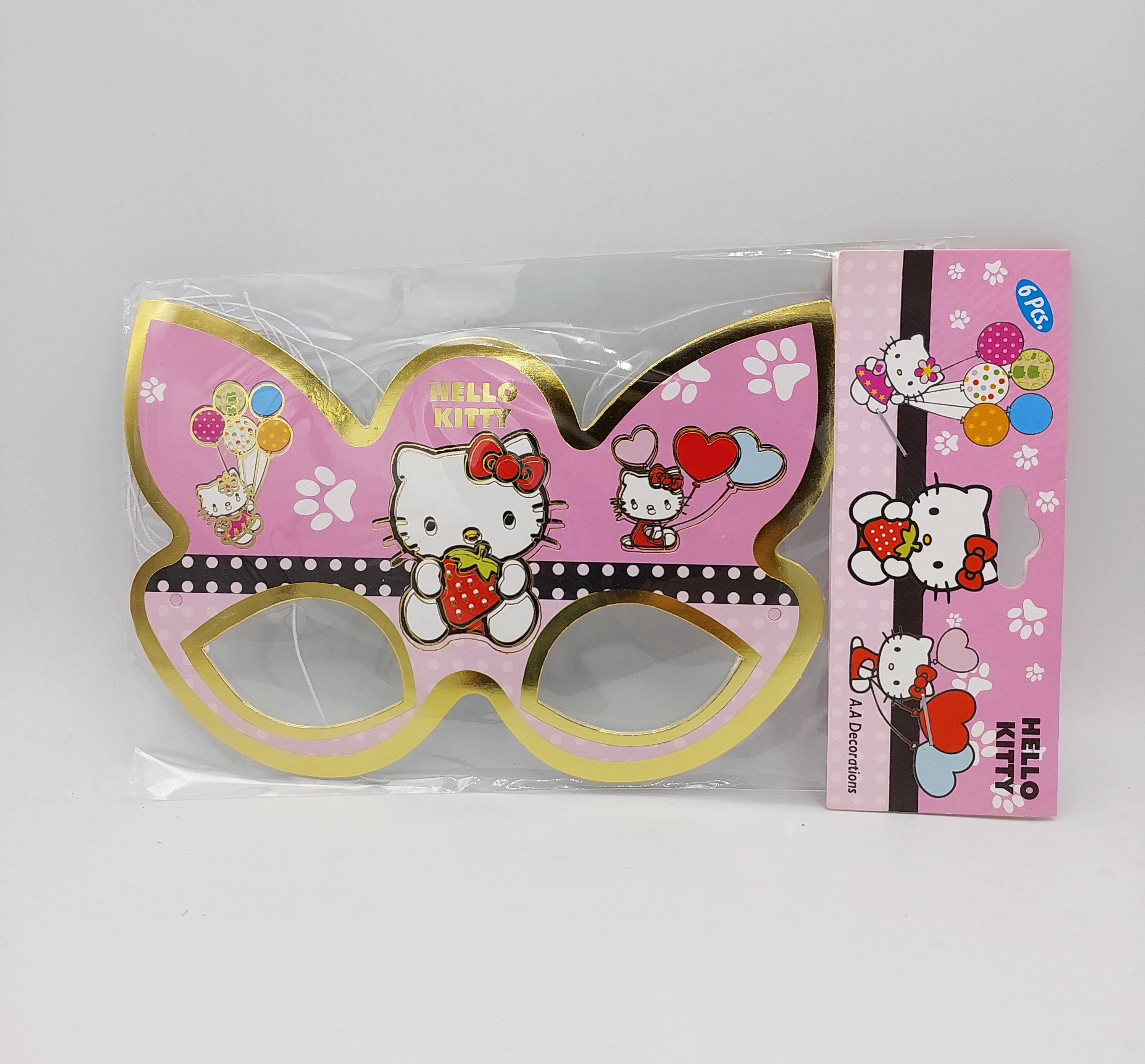 HELLO KITTY THEME FANCY PAPER MASKS PACK OF 6 MASKS | Daraz.pk