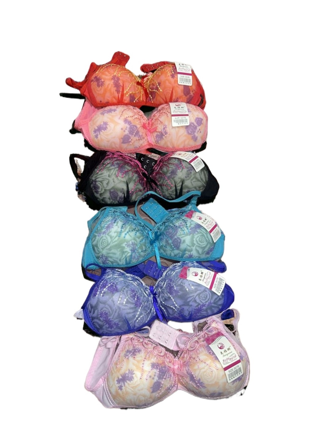 PERFECT LIFT LACE (Purple Color) EMBROIDERY PADDED PUSH-UP WIRED BRA 34 ...