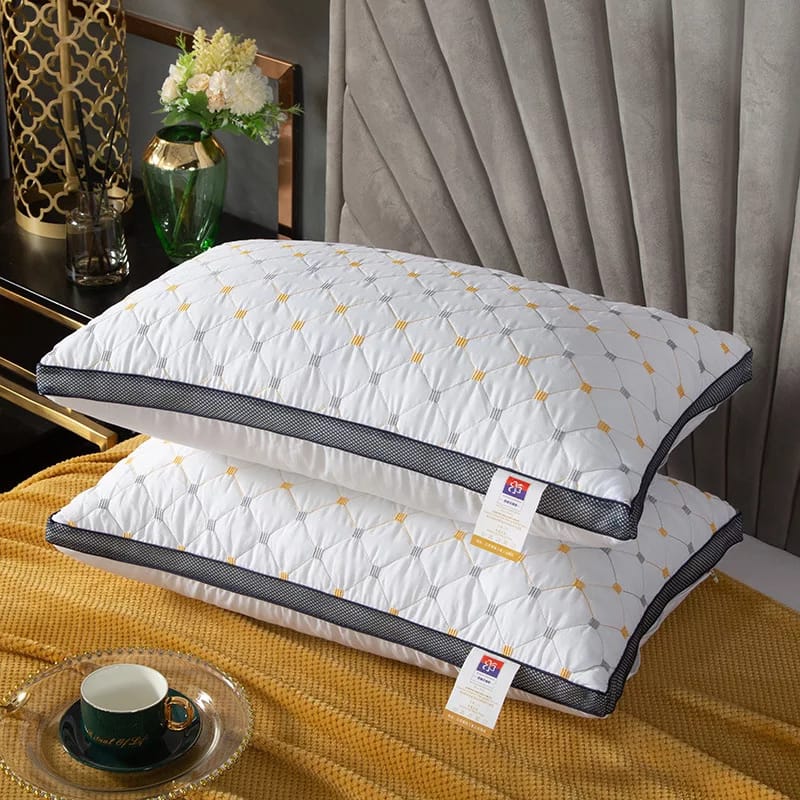 Embroidered Vacuum Filled Premium Soft Pillow Pack of 2 | Daraz.pk